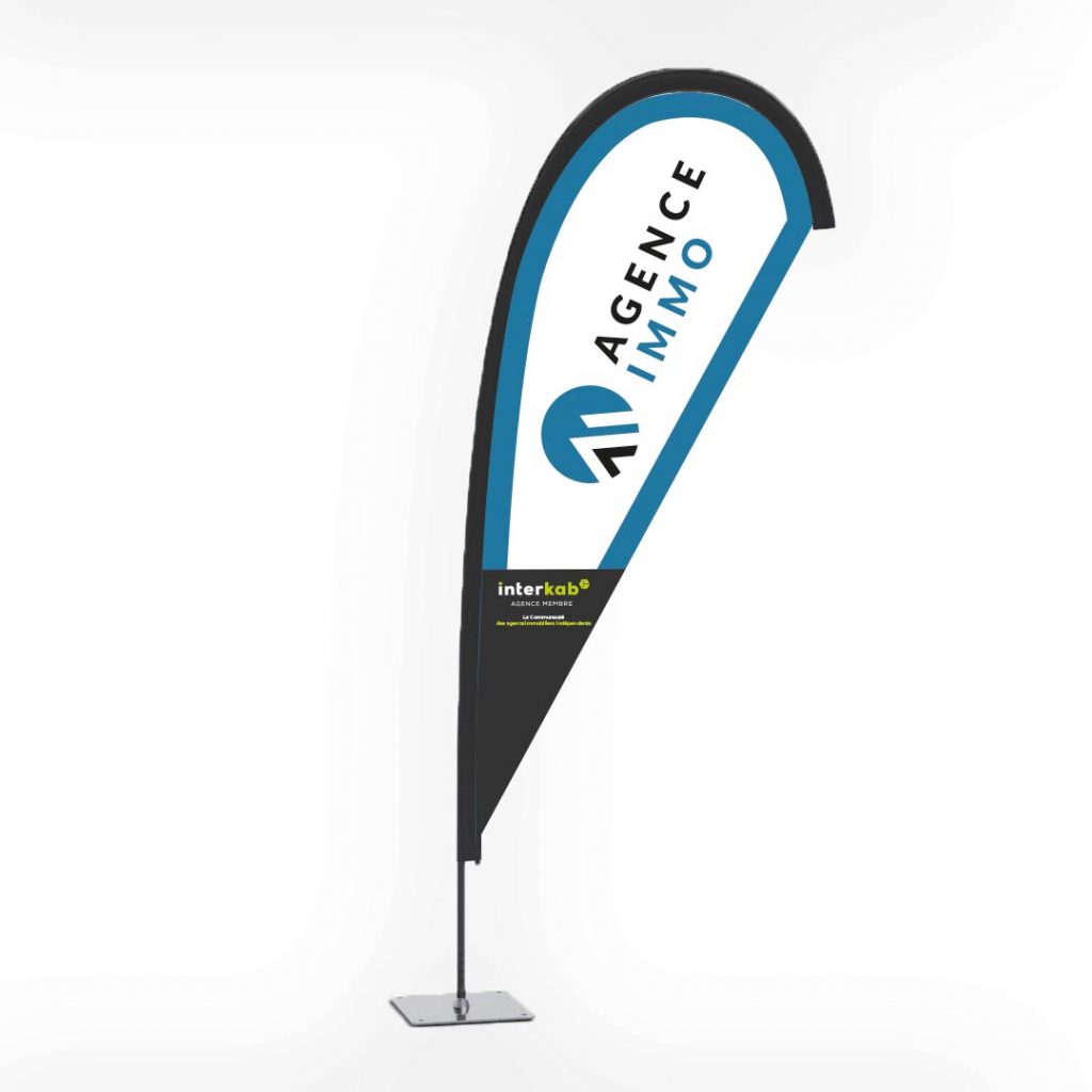 Beach flag goutte d'eau 2,20 m - le shop by la boîte immo